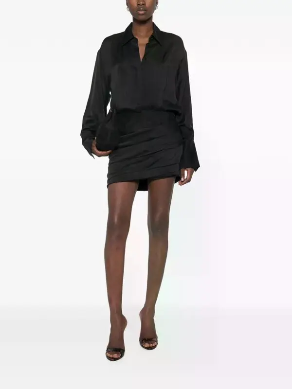 Andamane Andrea Ruched-detail Long-sleeve Mini Dress