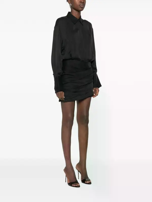 Andamane Andrea Ruched-detail Long-sleeve Mini Dress