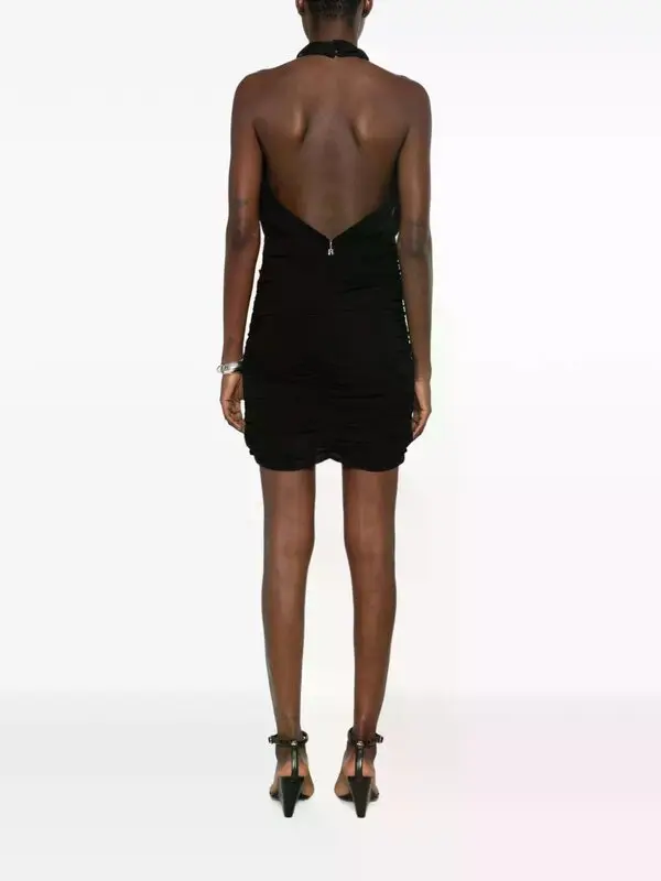 ROTATE BY BIRGER CHRISTENSEN Ruched Sequin-embellished Ruffled Mini Dress