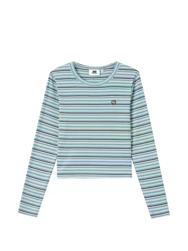 CHOCOOLATE Striped Ribbed-knit Long-sleeve T-shirt