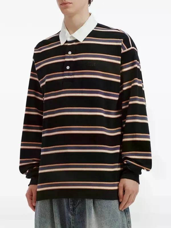 Izzue Striped Long-sleeve Polo Shirt