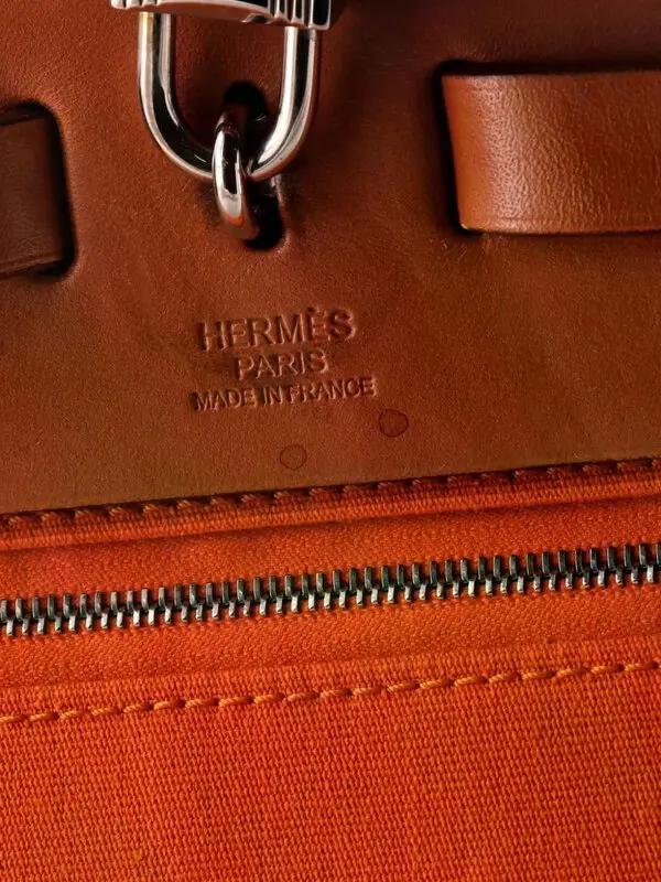 Hermès Herbag Zip Leather And Toile 39 Satchel - Brown