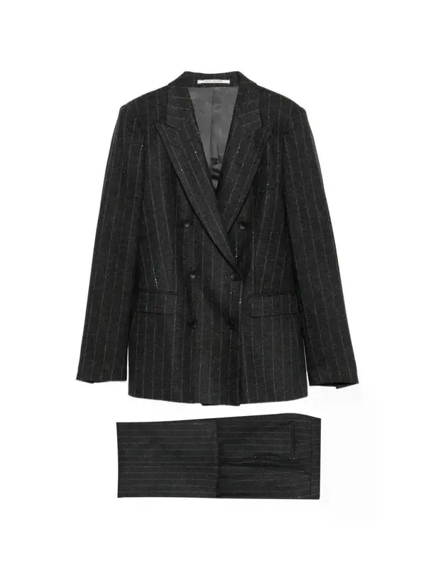 Tagliatore Pinstripe Sequin-embellished Suit