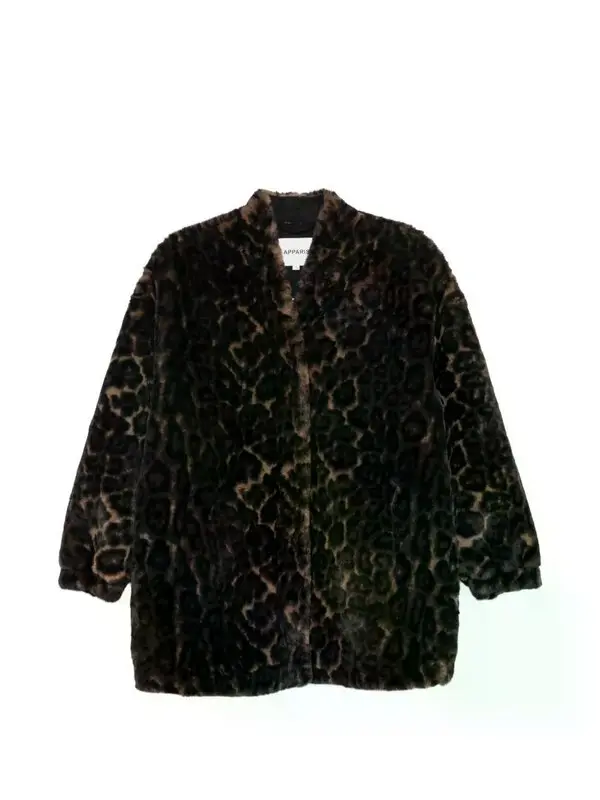 Apparis Jane Leopard Print Faux Fur Coat