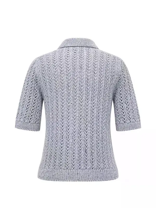 Eleventy Pointelle-knit Polo Shirt
