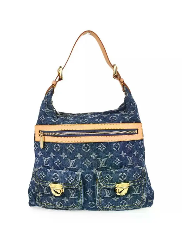 LOUIS VUITTON 2006 Gm Baggy Monogram Denim Tote Bag