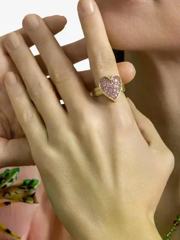 LEIGH MAXWELL Sapphire Heart Ring - Gold