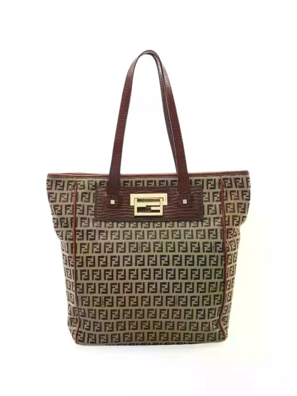 Fendi 2000-2010 Zucchino Canvas Tote Bag - Brown