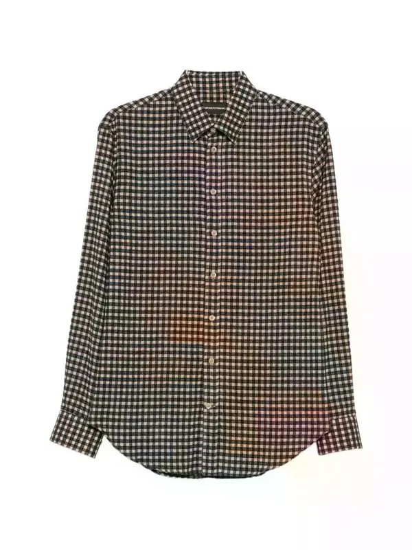 Emporio Armani Gingham-check Long-sleeve Shirt