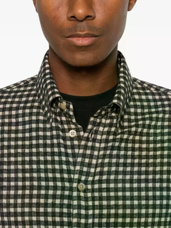 Emporio Armani Gingham-check Long-sleeve Shirt