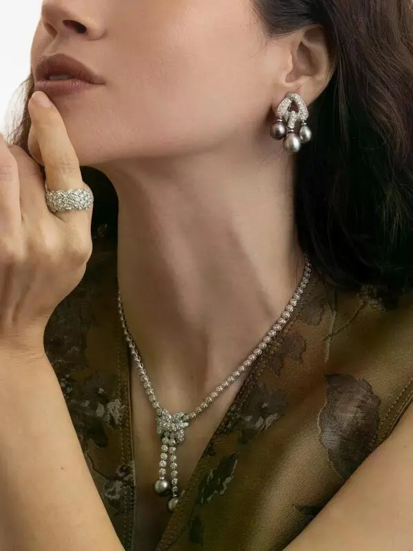 ANDREOLI Pearl-drop Diamond Earrings