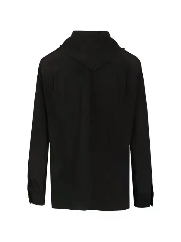 Max Mara Silk Scarf Detail Shirt - Black