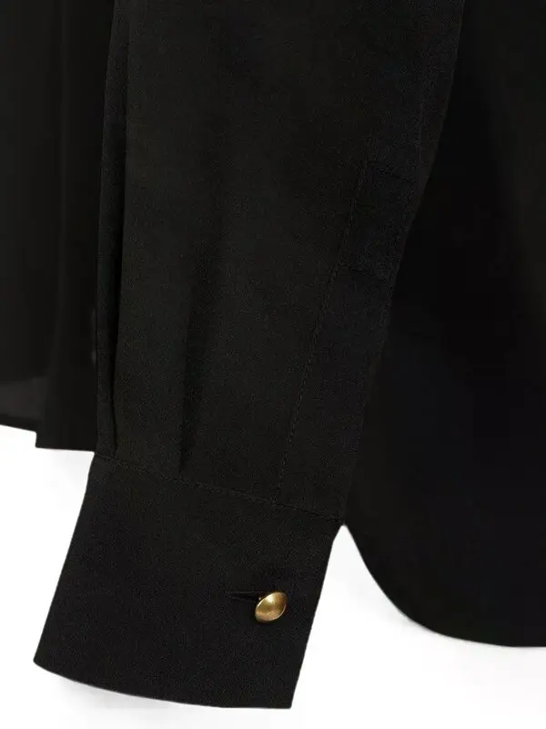 Max Mara Silk Scarf Detail Shirt - Black