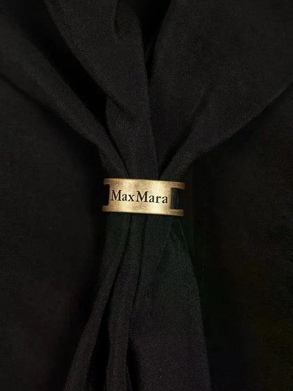 Max Mara Silk Scarf Detail Shirt - Black