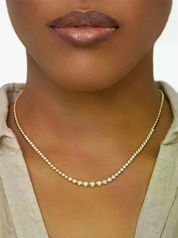 JENNIFER MEYER Graduated Diamond Tennis Necklace