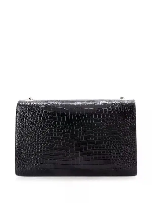 Saint Laurent Classic Monogram Tassel Crocodile Embossed Leather Medium Crossbody Bag