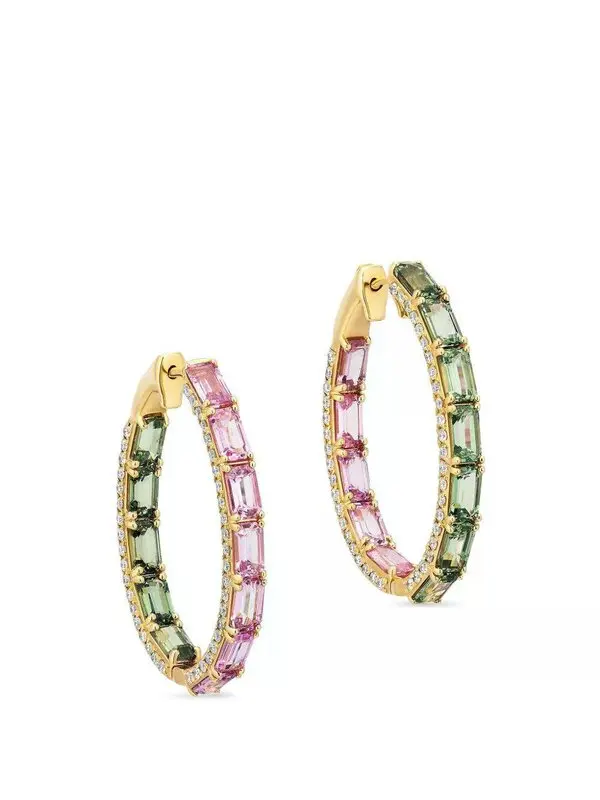 Goshwara Sapphire And Diamond Hoop Earrings