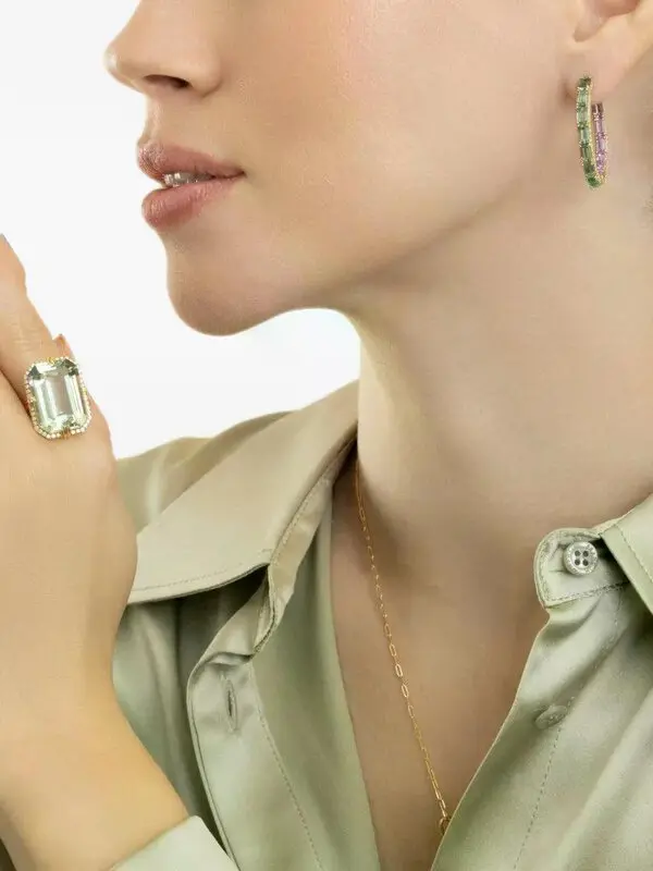 Goshwara Sapphire And Diamond Hoop Earrings