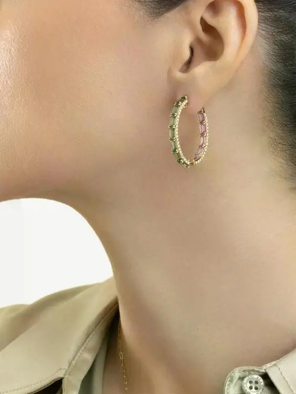 Goshwara Sapphire And Diamond Hoop Earrings