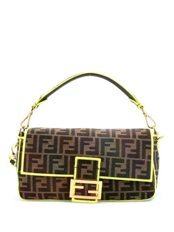 Fendi Baguette Nm Bag Zucca Canvas Medium Shoulder Bag - Brown