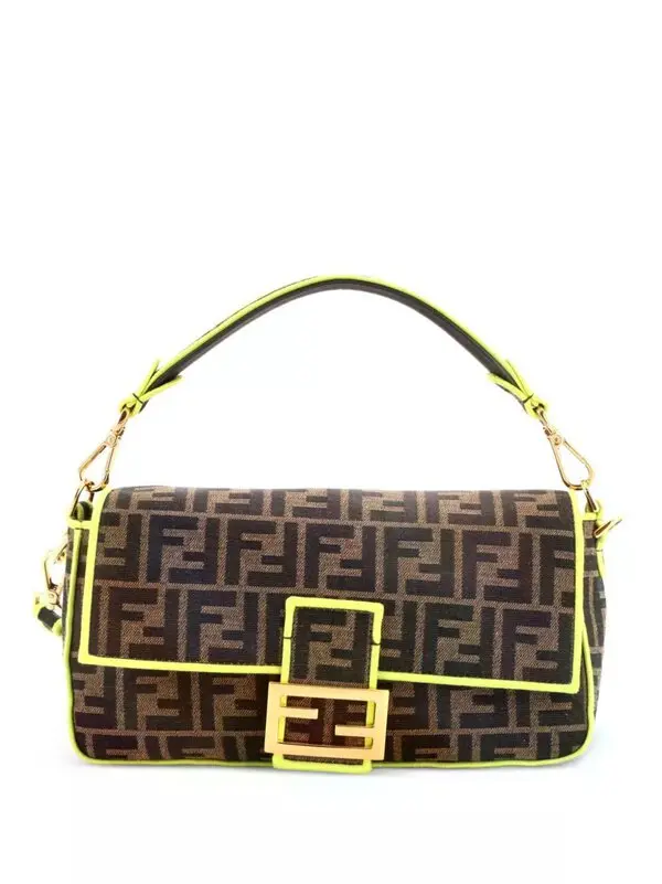 Fendi Baguette Nm Bag Zucca Canvas Medium Shoulder Bag - Brown