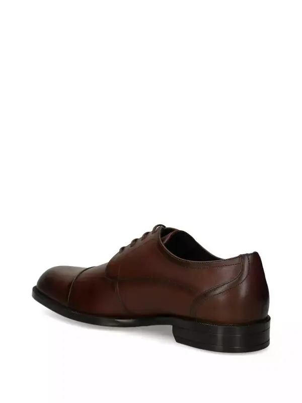 BOSS Leather Derby Shoes With Cap Toe