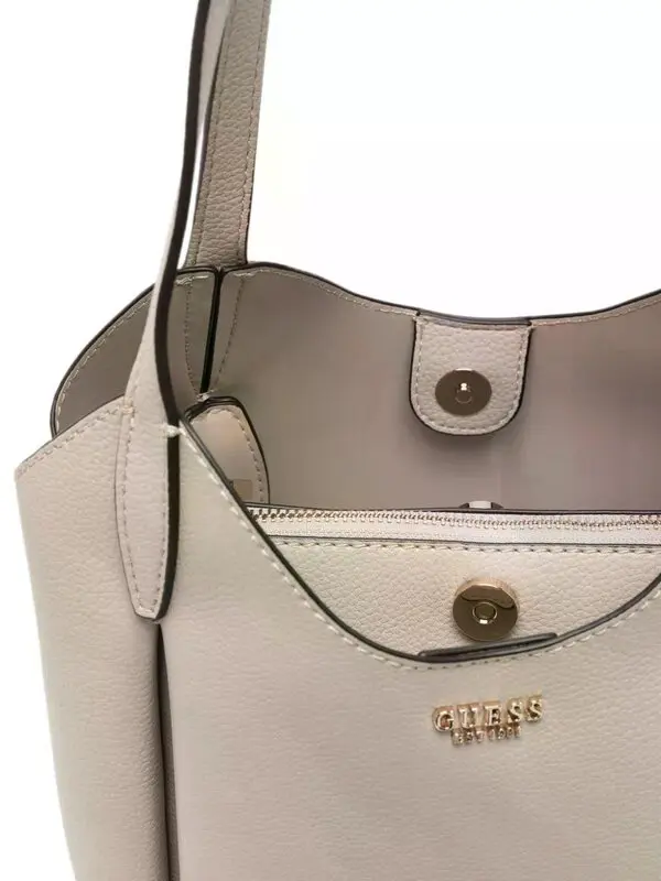 Guess Melody Logo-plaque Pebbled Shoulder Bag