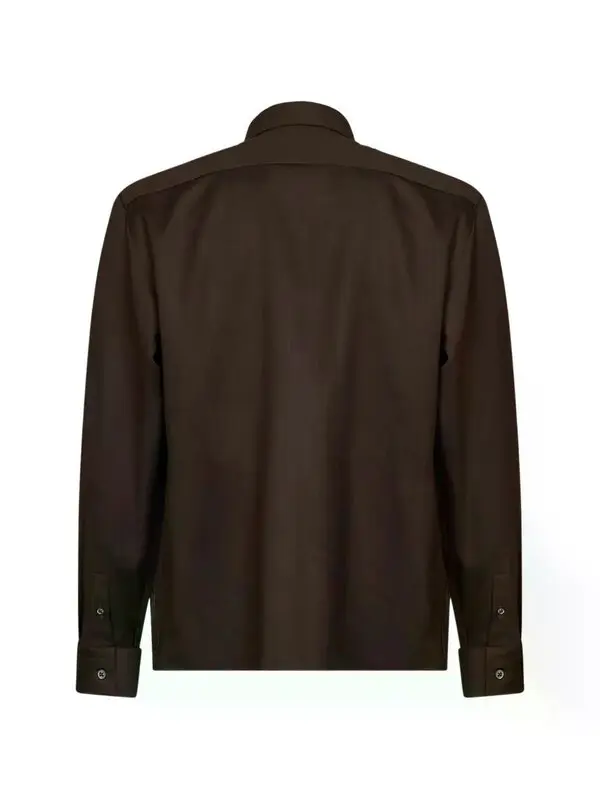 D4.0 Concealed-placket Virgin-wool Shirt