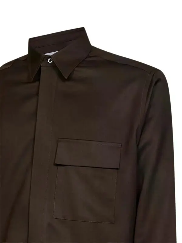 D4.0 Concealed-placket Virgin-wool Shirt