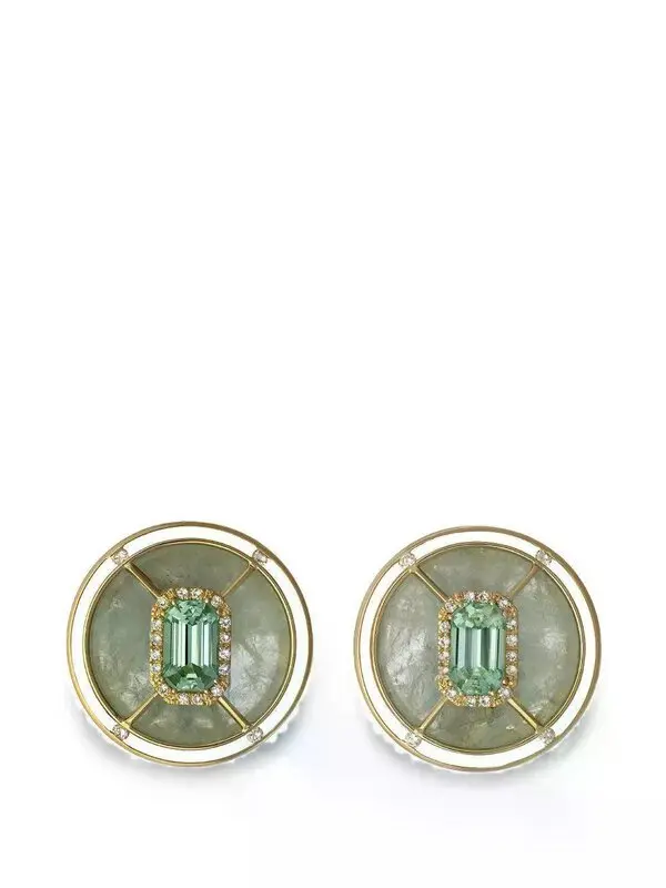 DENISE CASSOU Tourmaline Beryl Earrings - Gold