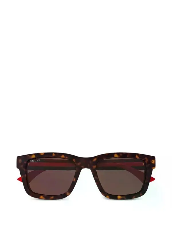 Gucci Tortoiseshell-effect Square-frame Sunglasses - Brown