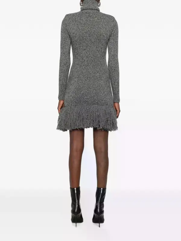 ELY ELY Roll-neck Fringed Mini Dress
