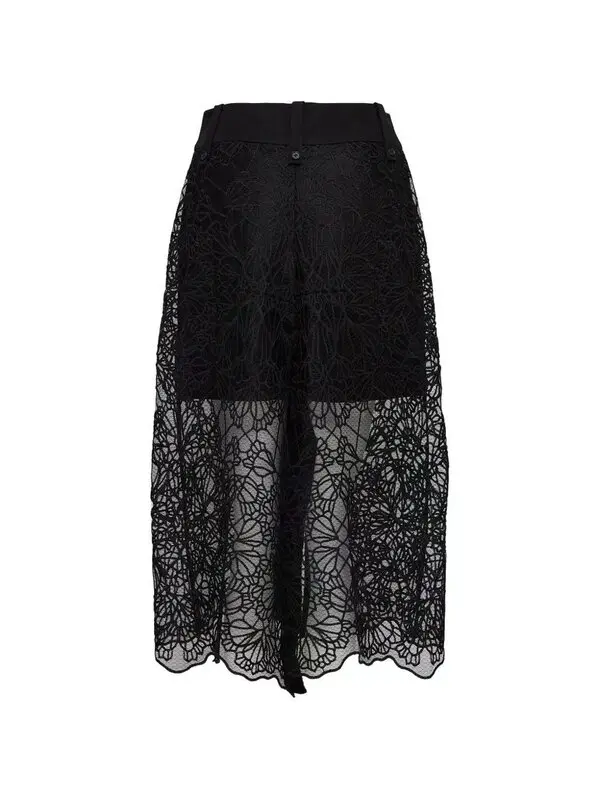CLUB21 Embroidered-lace Midi Skirt