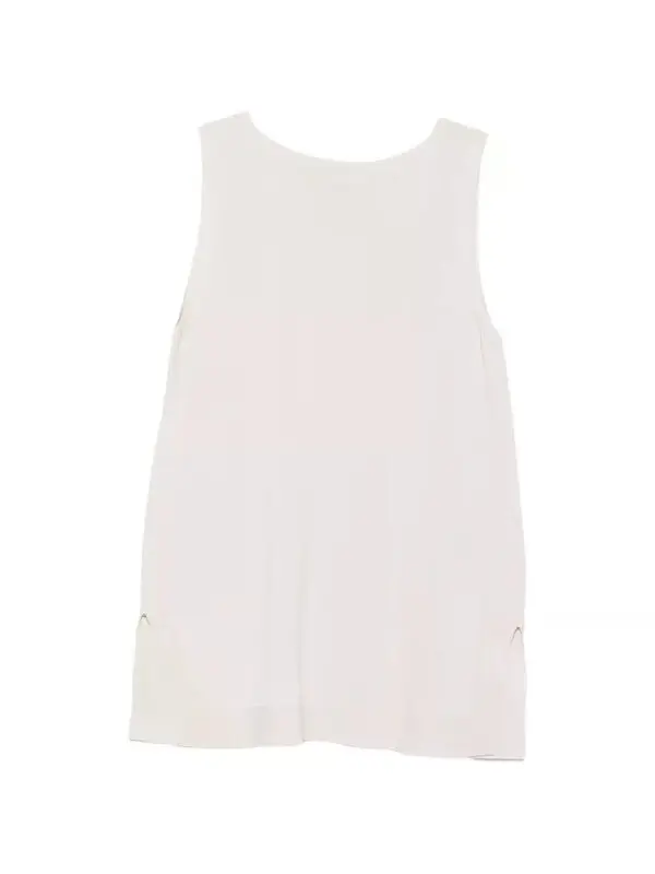 D.exterior Sleeveless V-neck Top With Side Slits