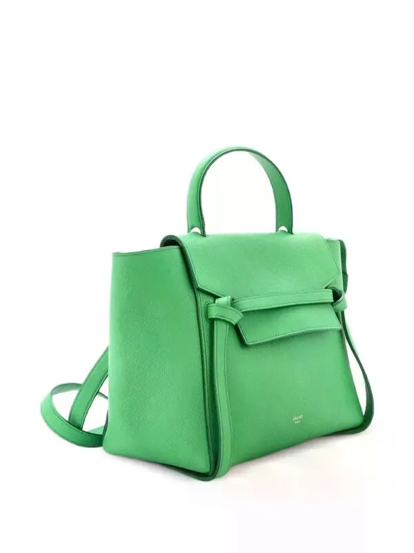 Celine Belt Bag Textured Leather Micro Satchel - Green