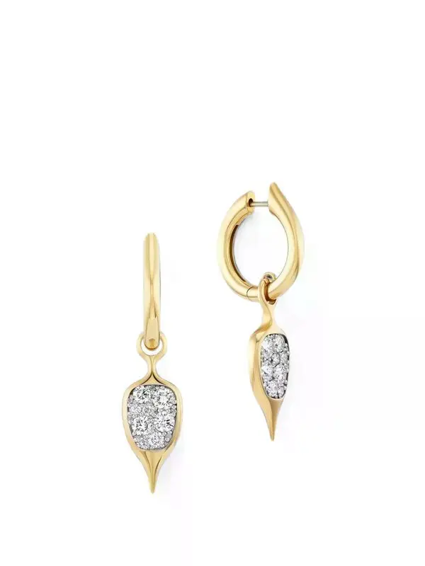 UNIFORM OBJECT Thorn Carriage Diamond Huggie Earrings