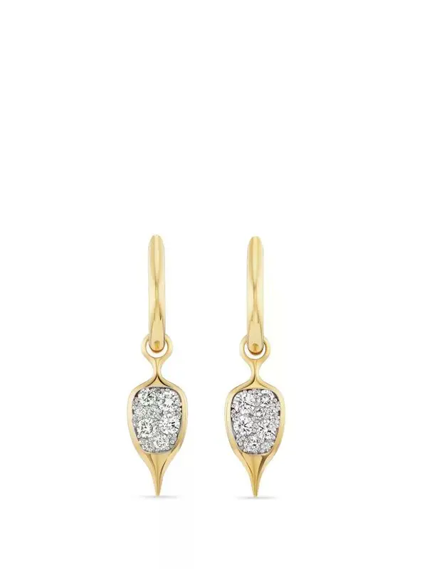 UNIFORM OBJECT Thorn Carriage Diamond Huggie Earrings In 18k Yellow - Gold
