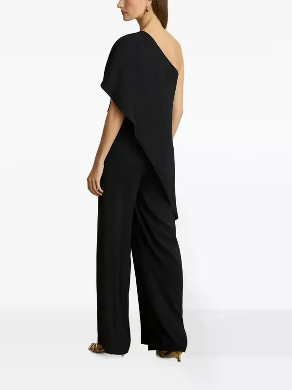 Ralph Lauren Cape Georgette One-shoulder Draped Jumpsuit