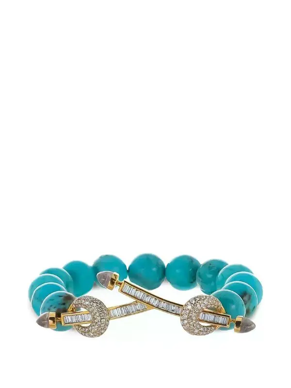 ANANYA 18k Yellow Turquoise And Diamond Bracelet - Gold