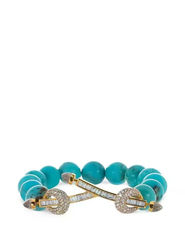 ANANYA 18k Yellow Turquoise And Diamond Bracelet - Gold