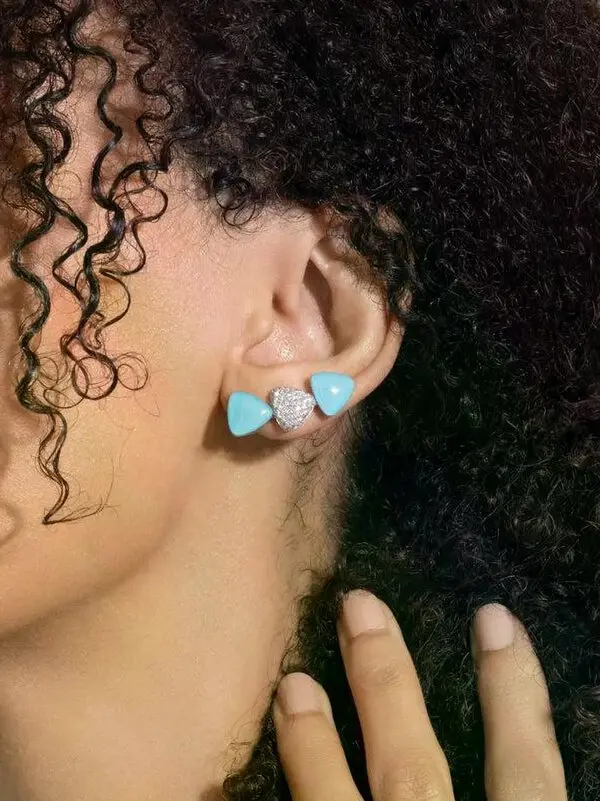 Vhernier Multi-stone Diamond And Turquoise Earrings - Blue