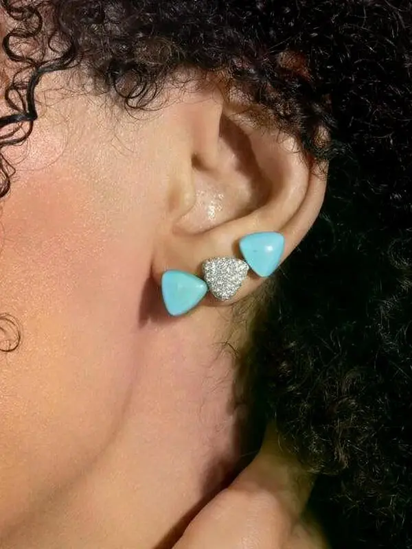 Vhernier Multi-stone Diamond And Turquoise Earrings - Blue