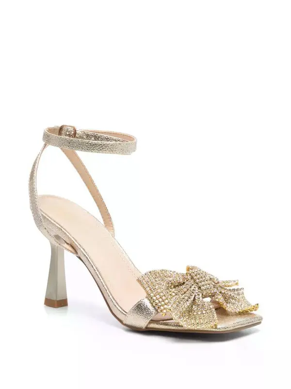 TWENTY FOURHAITCH Crystal-embellished Bow Sandals - Gold