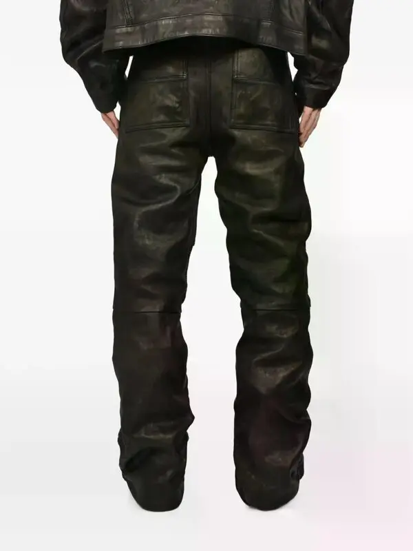 FILTH Panelled Leather Flared Trousers