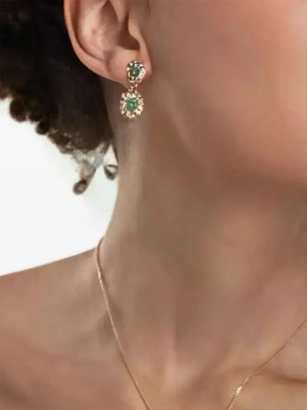 SUZANNE KALAN Opal And Emerald Drop Earrings