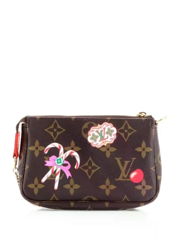 LOUIS VUITTON Pochette Accessoires Limited Edition Monogram Canvas Mini Clutch Bag - Brown