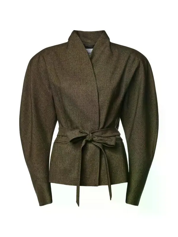 Andamane Margaux Belted Puff-sleeve Jacket