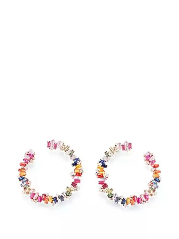 SUZANNE KALAN Celeste Sapphire And Diamond Hoop Earrings