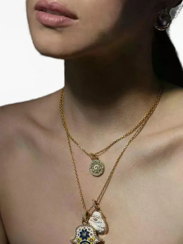BUDDHA MAMA Medium Buddha Diamond And Enamel Pendant