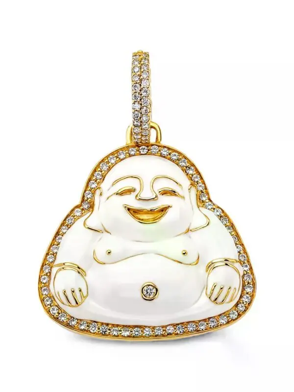 BUDDHA MAMA Medium Buddha Diamond And Enamel Pendant